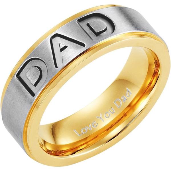 商品名Willis Judd メンズDADチタン製リング Love You Dad の彫刻入りWillis Judd Men's DAD Titanium 7mm Ring Engraved Love You Dad with Gift P...