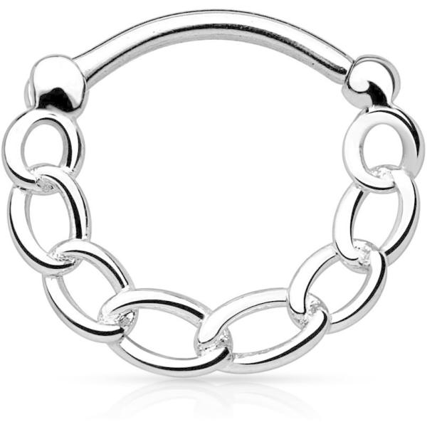 商品名WildKlass Jewelry セプタムクリッカー 16g ラウンドチェーン セプタムリングWildKlass Jewelry Septum Clicker 16g Round Chain Septum Ring (Surgica...