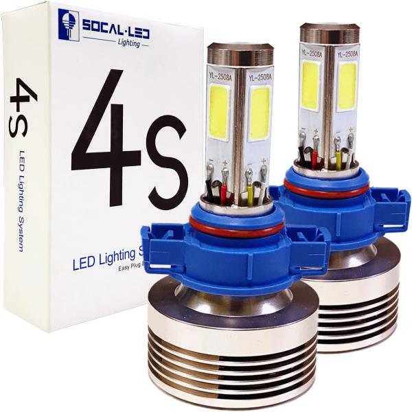 商品名SOCAL-LED Lighting 2x 4S H16 5202 Fog Light Bulbs LED Conversion Kit 80W 8000LM COB LED Bulb, 6000K Crystal White, 4-...