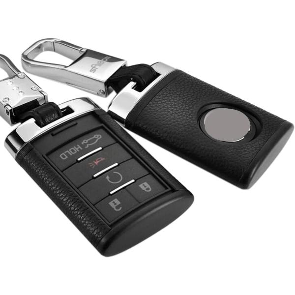 商品名キャデラック本物の革レザーキーレスキーケースカバー for Cadillac SRX Escalade CTS DTS STSLeather Key Fob Cover w/Keychain for Cadillac ATS CTS ...