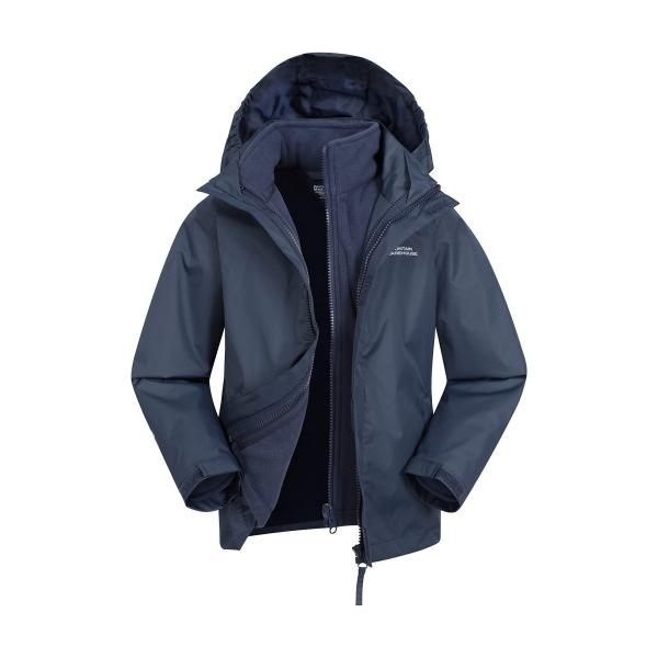 商品名: Mountain Warehouse Fell Kids 3イン1ジャケット - パックアウェイフード トリクライメートコート, ネイビー, 5-6 Years Mountain Warehouse Fell Kids 3 in ...