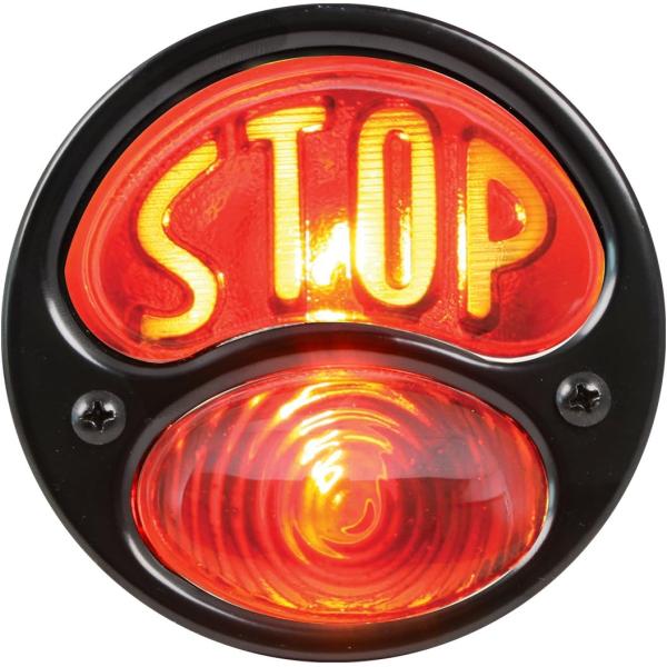 商品名KNSアクセサリーKA0021フォードモデルA用ブラック12Vデュオランプテールライト（レッドガラスレンズとライセンスライト）KNS Accessories KA0021 Black 12V Duolamp Tail Light fo...