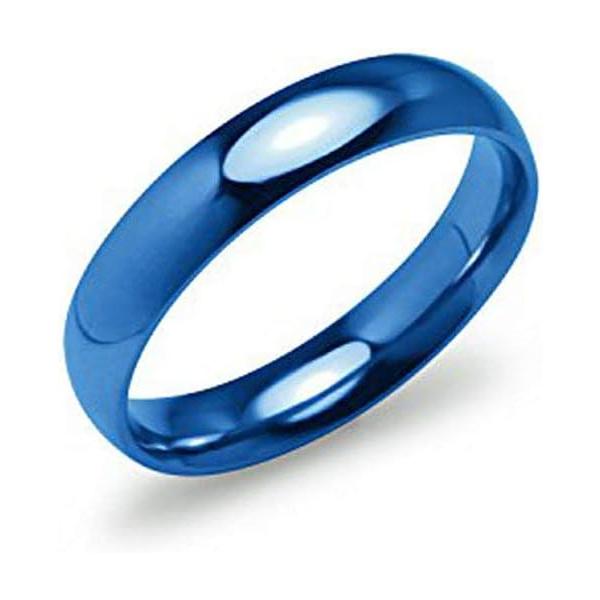 商品名4 mmステンレススチール快適フィットブルーIPウェディングバンドリングサイズ9SILVERLINE JEWELRY High Polish 4mm Comfort Fit Wedding Band Ring Stainless St...