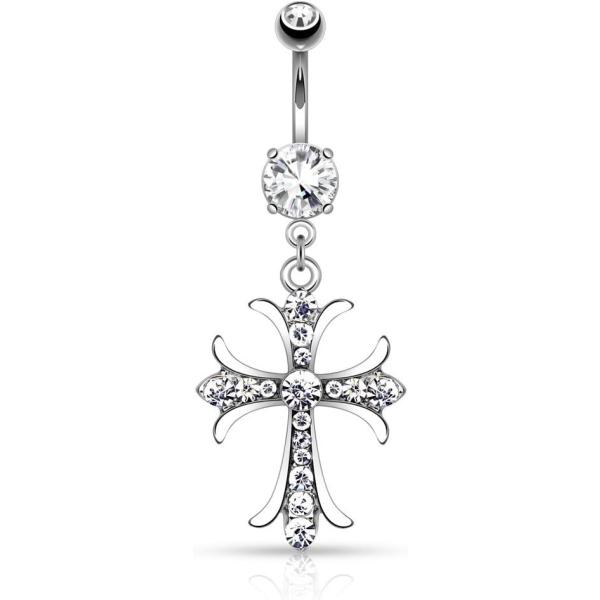 商品名Dynamique ケルト十字架 パヴェジェム付き ダングル ナベル リングDynamique Celtic Cross with Paved Gems Dangle Navel Ringブランド：Dynamique商品サイズ：高さ：...