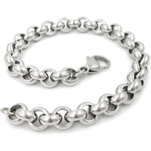 商品名ステンレススチール ベルチャー ロロチェーン メンズブレスレット 7mmStainless Steel Belcher Rolo Chain Men Bracelet 7mm 8inchブランド：Steelmeup商品サイズ：8 in...