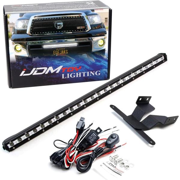 商品名iJDMTOY ハイパワー CREE LEDライトバー 隠し下部バンパー取り付けブラケット付き トヨタ タンドラ用 25"" For 2007-2013 Toyota Tundra (Pre-LCI) 35-926iJDMTOY Lo...