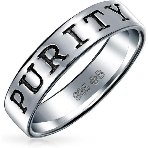 商品名[ブリングジュエリー] シルバー925製 PURITY 純潔を守る 文字入り ピュリティーリング 指輪 サイズ18号Bling Jewelry Antique Style Sterling Silver PURITY Band Pro...