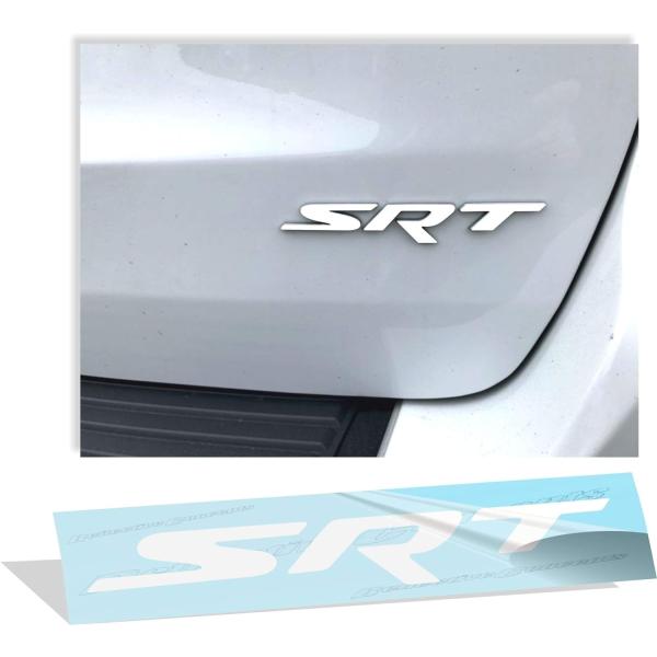 商品名SRTエンブレムオーバーレイステッカー ジープグランドチェロキーSRT ホワイト JeepGC14:SRT-B:GWHReflective Concepts SRT Rear Emblem Overlay Decal Sticker-...