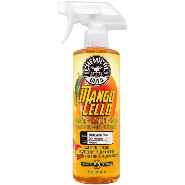 商品名Chemical Guys AIR22616芳香剤＆臭気中和剤（Mangocello Mango Lemon Fusion）、16液。オンスChemical Guys AIR22616 Mangocello Air Freshener...