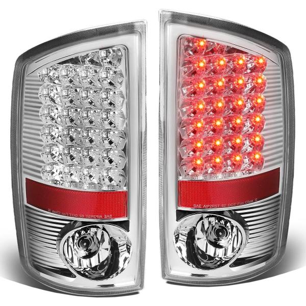 商品名TL-DRAM07-LED-VR ホワイト AD-TL-DRAM07-LED-CH-CLAuto Dynasty Compatible with Dodge Ram Pickup 3rd Gen Pair of Chrome Hous...