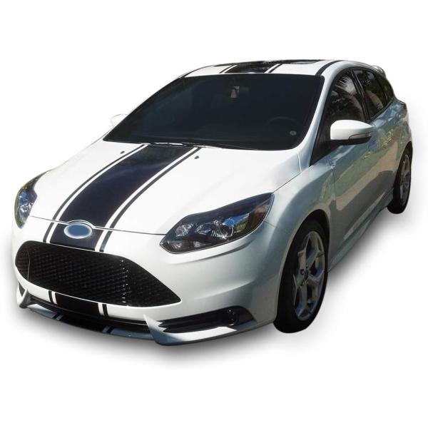 商品名Front to Backストライプキットデカールステッカーグラフィックと互換性フォードフォーカスSt RS SE S SEL 2011   2016Front to Back Stripe Kit Decal Sticker Gra...