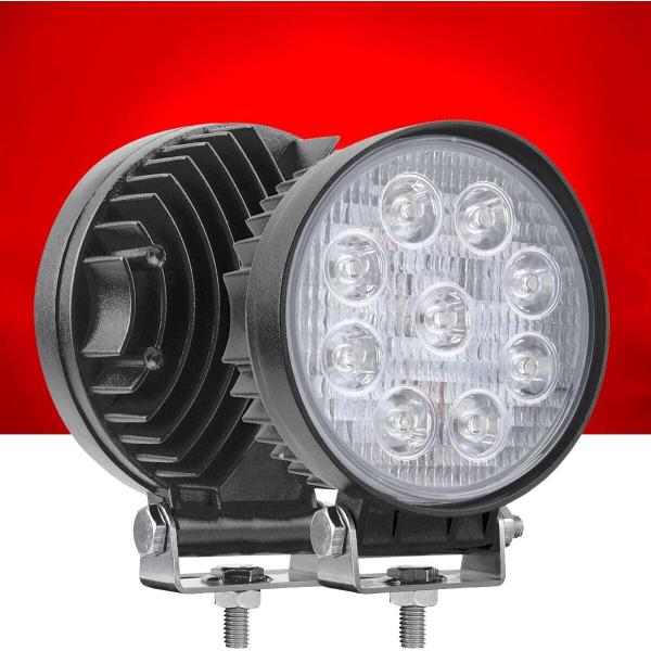 商品名27W Spot Red Round Work LED Light Fog Offroad Off Road Lights Driving Lamp Waterproof for Hunting Pickup UTV Truck Ca...