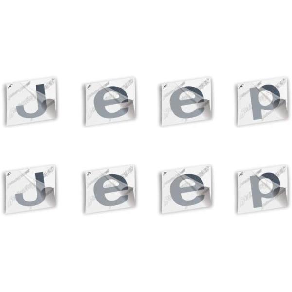 商品名Reflective Concepts - JEEP Front and Rear Emblem Overlay Decal Stickers - 2014-2021 Jeep GRAND Cherokee - (Color: Ref...
