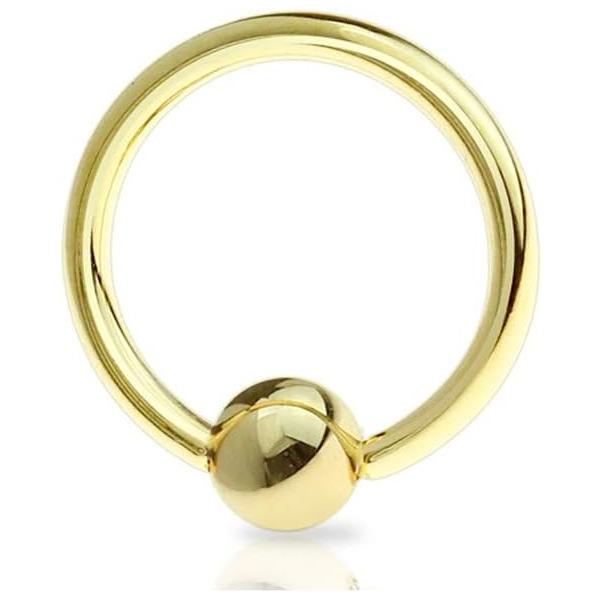 商品名Dynamique 18g、16g、14g、12g、10g、8g、6g、4g、2g ゴールド イオンプレーティング ステンレススチール キャプティブビーズリング (1個ごとの販売)Dynamique Captive Bead Ring...