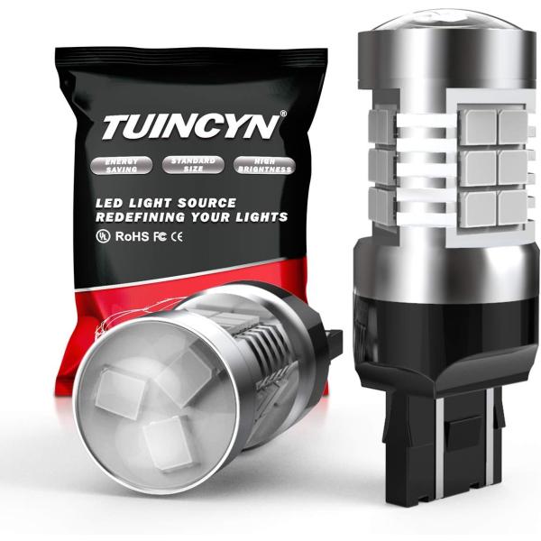 商品名TUINCYN 7443 7444NA LEDターンシグナルライトバルブ赤2835 21 SMD LEDライトオートバックリバースブレーキライト（2パック）TUINCYN 7443 W21W T20 992 7440 7444NA L...