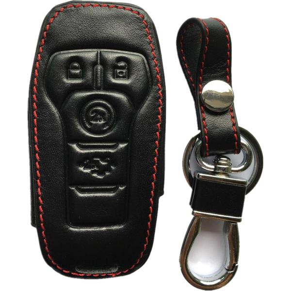 商品名RPKEY Leather Keyless Entry Remote Control Key Fob Cover Case Protector Replacement Fit for 2015 2016 2017 Ford Edge ...