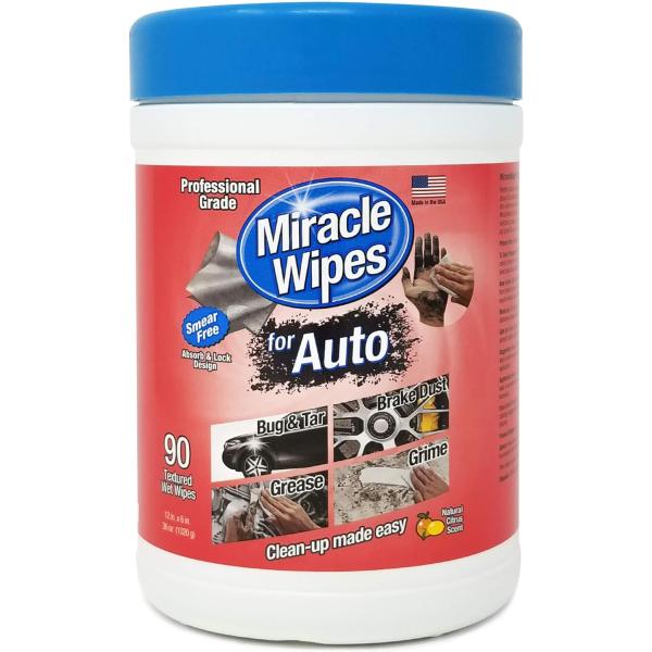 商品名MiracleWipes for Automotive, All Purpose Cleaning Wipes for Hands, Auto Interior, Exterior, Detailing, Removes Grease...