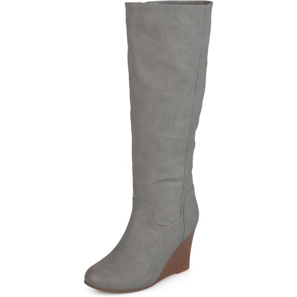 商品名[Journee Collection] レディース カラー: グレーJournee Collection Womens Langly Boot with Wedge Heel and Inside Zip Entry, Grey, ...