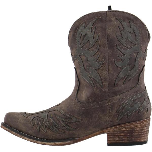 商品名[Roper] レディース Amelia カラー: ブラウンROPER Womens Amelia Snip Toe Western Cowboy Boots Ankle Low Heel 1-2"" - Brown - Size 8...