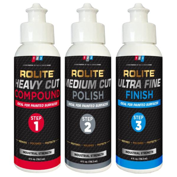 商品名Rolite - RHCMCUF4zCP 's 3 Step System to The Ultimate Shine (4 fl. oz.) with Heavy Cut Compound, Medium Cut Polish an...