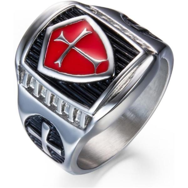 商品名GRHOSEメンズステンレススチールリングナイトリングTemplarリングバイカーCrusader Cross Masonicレッドサイズ7 11 レッドGRHOSE Men's Stainless Steel Ring Knight...