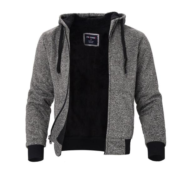 商品名: Eurogarment SWEATER メンズ US サイズ: 4L Plus Size S-5XL Marled Fleece Hoodie for Men Heavyweight Sherpa Lined Full Zip U...