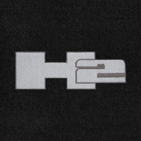 商品名Lloyd Mats   - Velourtex ブラック 標準カーゴマット ハマー H2 2003-09用 シルバーH2アップリケ付きLloyd Mats   - Velourtex Black Standard Cargo Mat...