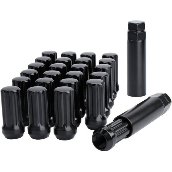 商品名Dynofit 14mmx1.5ホイールラグナット、32X m14x1.5ラグナット、円錐形/円錐バルジシート 24個 ナットブラックラグ14x1,5 ブラック14mmx1.5 Wheel Lug Nuts, 24x Black M1...
