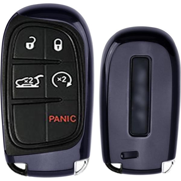 商品名iJDMTOY クローム仕上げ ブラック TPU キーフォブ 保護カバーケース 充電器 チャレンジャー ダート デュランゴ ジャーニー グランドチェロキー レネゲード 200 300などに対応iJDMTOY Chrome Finish...