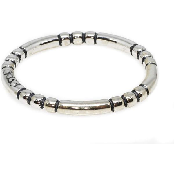 商品名プレーンシルバーDecoratedスタッカブルバンドスターリングシルバー925リングCloseoutWarehouse Sterling Silver Plain Silver Decorated Stackable Band Rin...