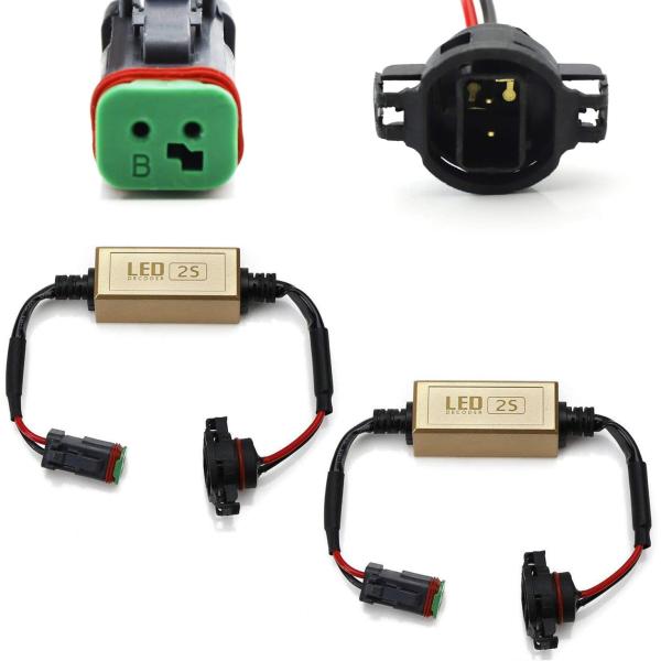 商品名iDDMTOY（2）5202/2504 LED Dodドライビング・ライト、LEDライトバー、LEDワークランプなどのためのDT DTP Canbusアンチフリッカー抵抗キャンセラデコーダiJDMTOY 5202/2504 to De...