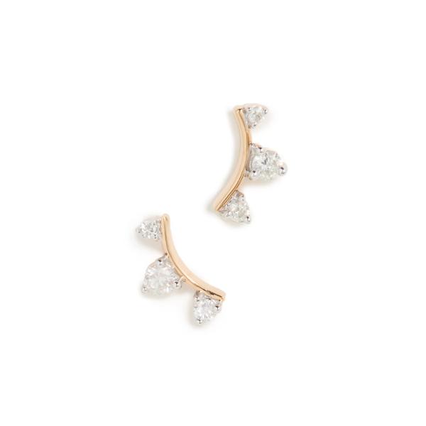 商品名: Adina Reyter 14Kゴールドダイヤモンド, 金属, ダイヤモンド Adina Reyter Women's 14k Gold Three Diamond Amigos Curve Post Earrings, Yell...