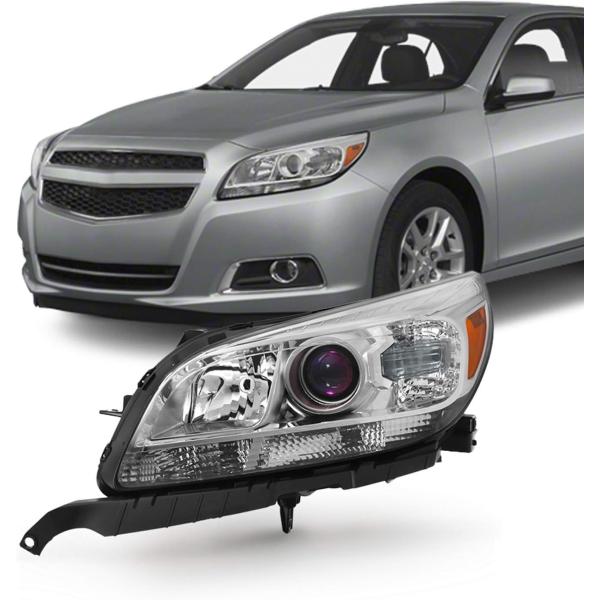 商品名13-15 Chevy Malibu LT/LTZ/Ecoモデル用 クロムヘッドライト フロントランプ ドライバー 左側 ドライブ 交換用AKKON - For 13-15 Chevy Malibu LT/LTZ/Eco Models...