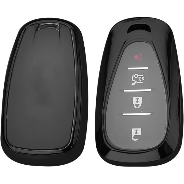 商品名x xotic tech ブラック ソフトTPU キーフォブシェルスキンカバー シボレー Camaro Malibu Impala Cruze Spark Volt Bolt Equinox Tahoe Silverado Trave...