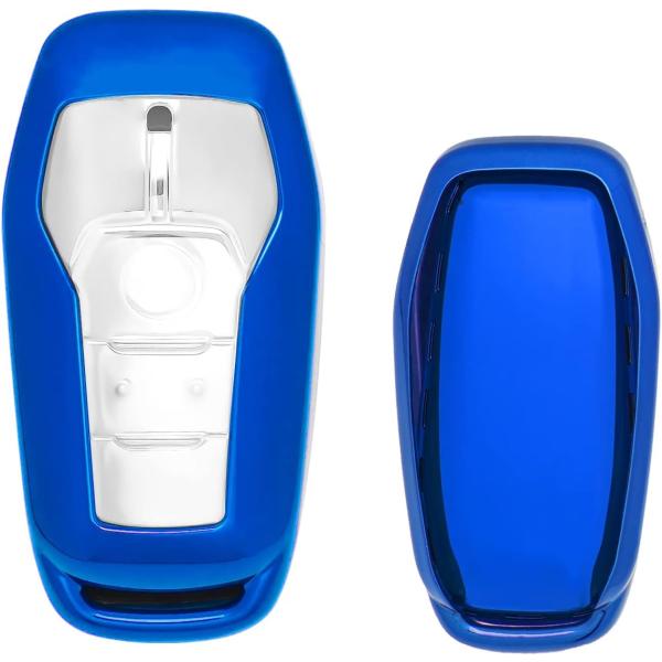 商品名x xotic tech ブルー ソフト TPUキーフォブシェルスキンカバー、フォード Fusion Mustang F-150 F150 Raptor F250 F-シリーズ Edge Explorer Expedition または...