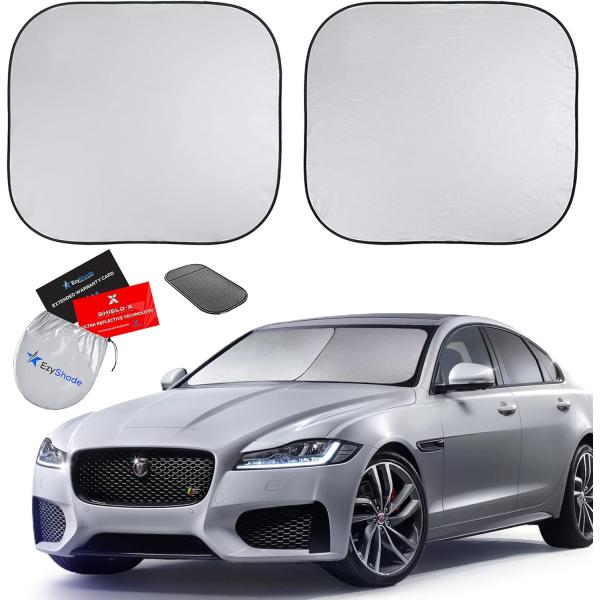 商品名EzyShade フロントガラス サンシェード + 追加アイテムあなたの車のサイズチャートを参照 (読みやすい) 折りたたみ式2ピースカーサンシェードは紫外線や熱からあなたの車を反射し保護します。 スポーツ(Sサイズ)EzyShade...