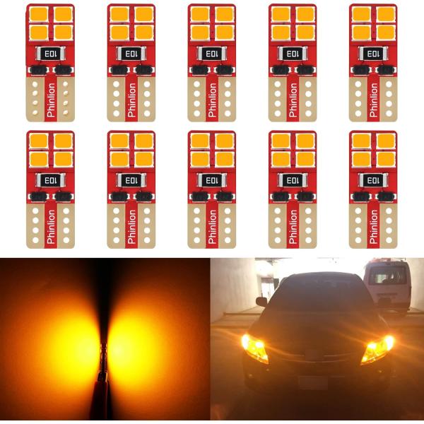 商品名PHINLION Super Bright Miniature Wedge T10 168 194 2825 2827 12396 LED Bulbs for Car Interior Dome Map Side Marker Par...