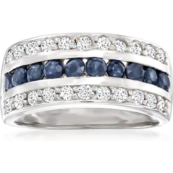 商品名Ross-Simons 0.80 ct. t.w.サファイアと0.65 ct. t.w.ホワイトトパーズ マルチローリング スターリングシルバー, ジェムストーン, マルチRoss-Simons 0.80 ct. t.w. Sapph...