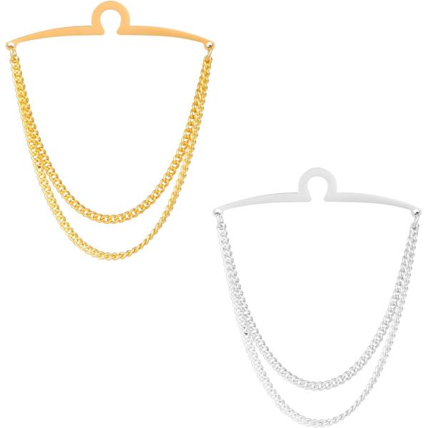 商品名Dannyshi　メンズ　シルバー　ゴールド　ネクタイチェーンセット、ギフトボックス入りDanny shi Men's Silver Golden Tie Chain Set, Gift Boxed (Silver Golden)ブラ...