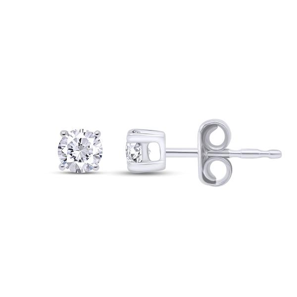 商品名: 14?Kソリッドホワイトゴールドラウンドカットホワイトキュービックジルコニアソリティアスタッドイヤリング( 2.5?MM???8?mm ) 14k White Gold Solitaire Round Cubic Zirconia...