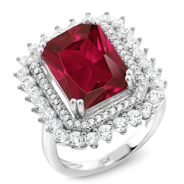 商品名: [Gem Stone King] 8.60カラット シンセティック ルビー 指輪 リング レディース シルバー925 7月 誕生石 Gem Stone King 925 Sterling Silver Red Created Ru...