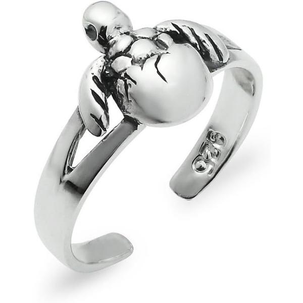 商品名スターリングシルバー高光沢亀つま先リングジュエリーレディースSilverline Jewelry Sterling Silver Toe Ring, Baby Sea Turtle Adjustable Open Toe Ring B...