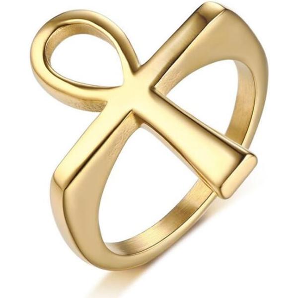 商品名lafatina Egyptian Ankhクロスリング、約束のステンレススチールクロスAnkhリングメンズレディースサイズ9を13ウェディングバンドリングLAFATINA Ankh Cross Rings for Men Women...