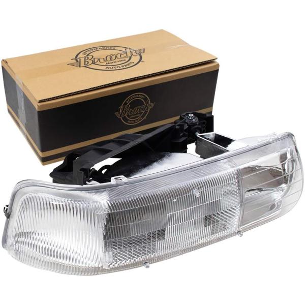 商品名Brock Replacement Passenger Side Halogen Combination Headlight Assembly Compatible with 1999-2002 Silverado/ 2000-200...