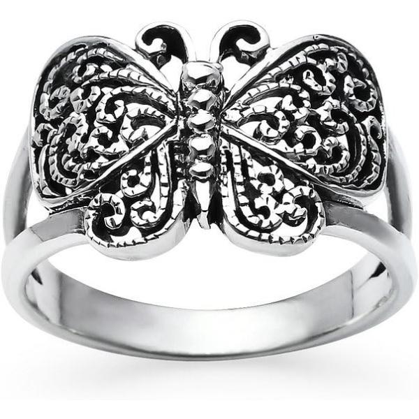 商品名スターリングシルバー フィリグリー バタフライリング いぶし仕上げ サイズ5-12SILVERLINE JEWELRY Sterling Silver Filigree Butterfly Ring Oxidized Finish S...