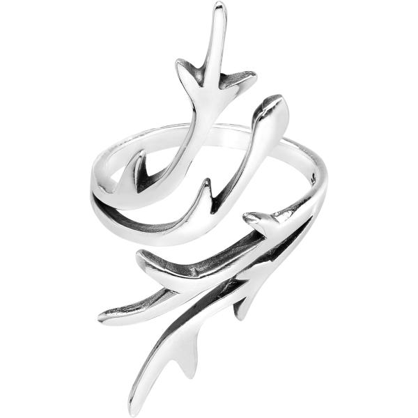 商品名AeraVida Devotion Antlerラップ。925スターリングシルバーリングAeraVida Devotion Antler Wrap .925 Sterling Silver Ring | Nature and Anim...