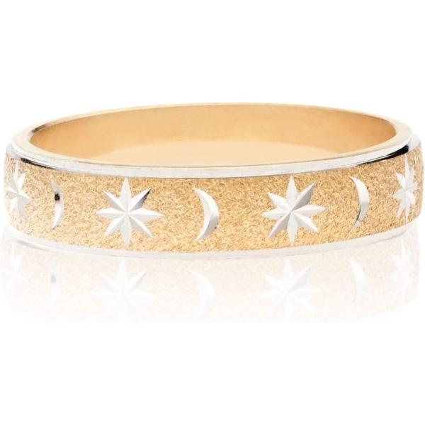 商品名Miabella イタリア製 925スターリングシルバーまたは18Kイエローゴールド シルバーに月と星 エタニティバンドリング レディース メンズ ティーン ガールズMiabella 925 Sterling Silver Itali...