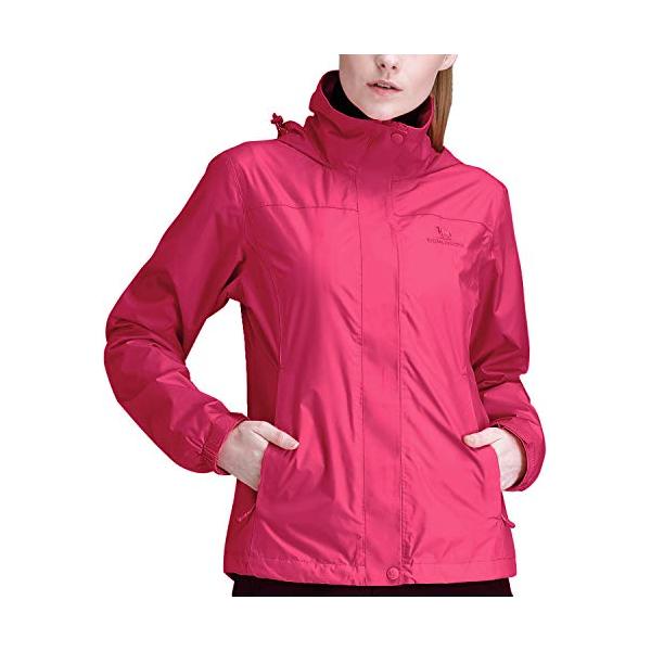 商品名: CAMEL CROWN OUTERWEAR レディース US サイズ: Small カラー: レッド CAMEL CROWN Womens Waterproof Rain Jacket Lightweight Hooded Win...