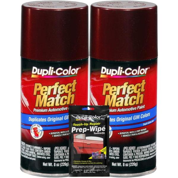商品名Dupli-Color ダークガーネット レッドメタリック ゼネラルモーターズ 色合い完全一致 自動車用塗料 - 8オンス プレップワイプ付きバンドル (3アイテム)Dupli-Color AEROSOL Touch UPブランド：D...