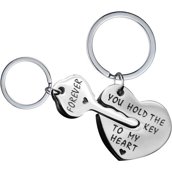 商品名Uloveido ユニセックス ステンレススチール I Love You More His Crazy Her Weirdoカップルマッチングパズルキーチェーン ボーイフレンドとガールフレンド用 US サイズ: One Size カラ...